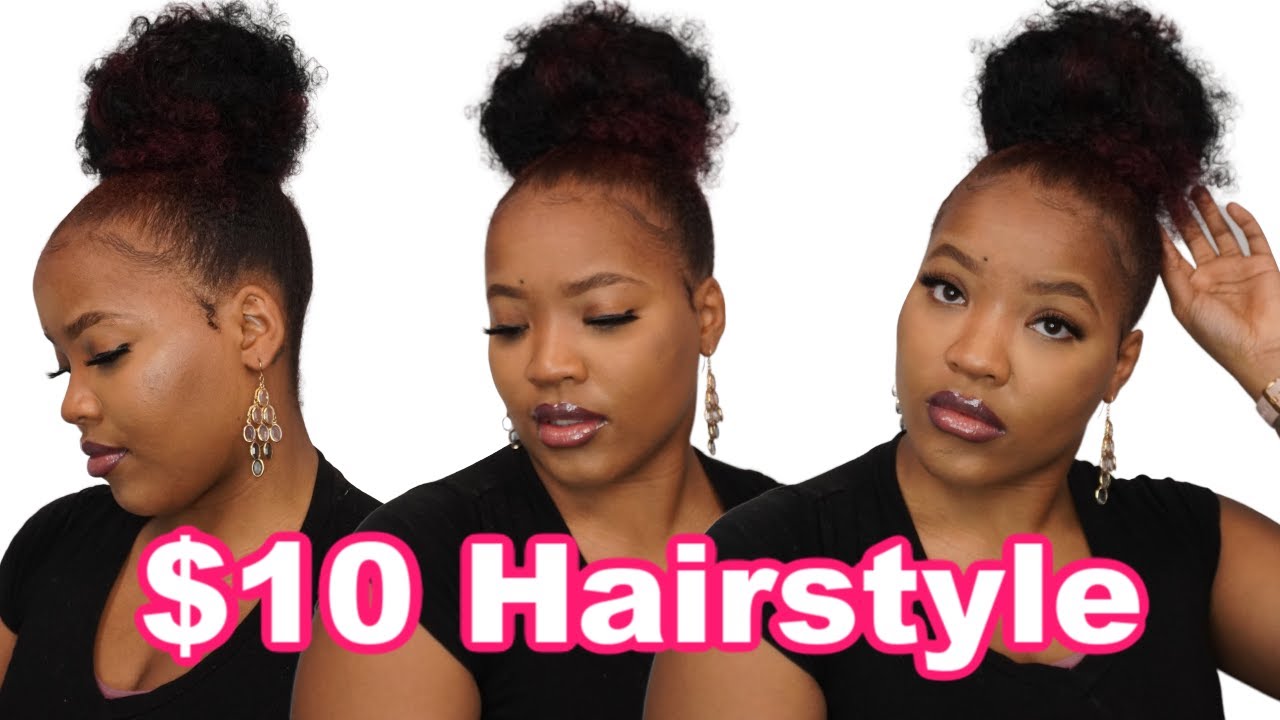 Natural Style Curly Bun Drawstring Ponytail | Easy Tutorial - YouTube