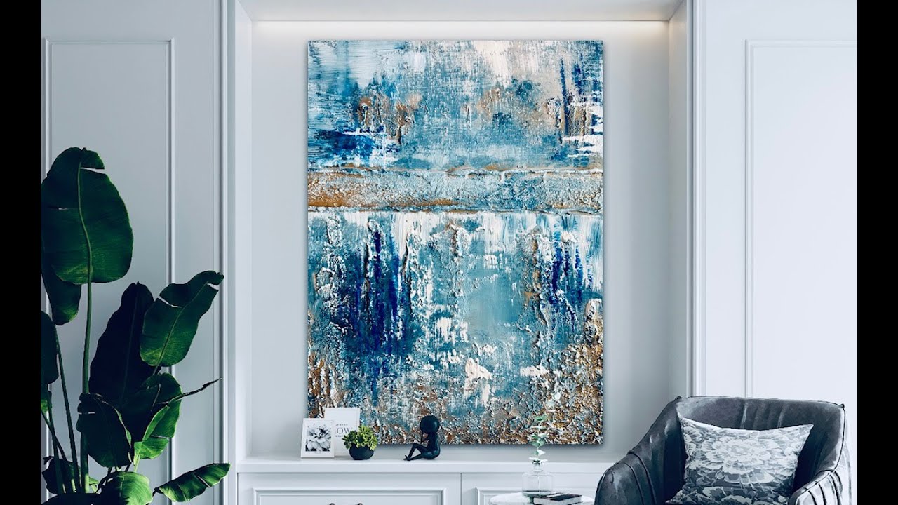 Incredible Beautiful Abstract Painting With Texture and Gold # ...