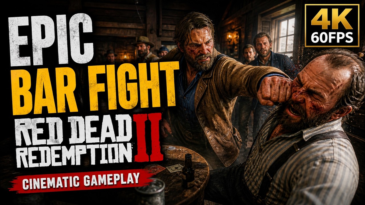 EPIC Bar Fight in Red Dead Redemption 2 | Cinematic Gameplay (4K 60FPS ...