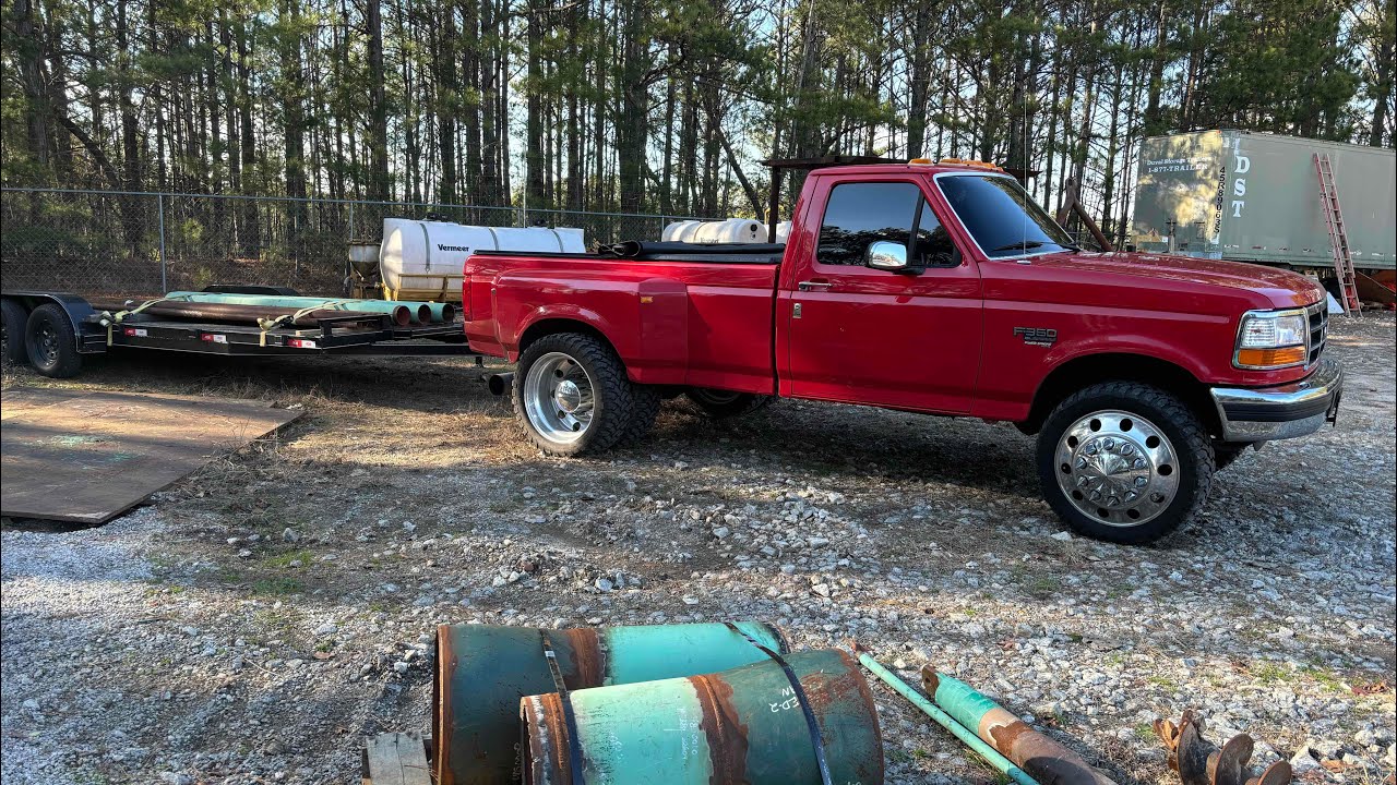 DIY custom receiver hitch for roll pan!! On an OBS ford! - YouTube