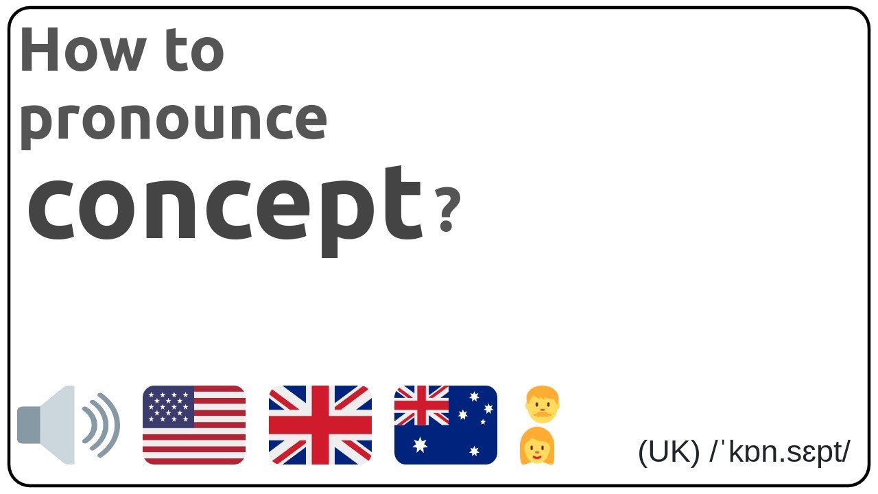 How to pronounce concept in english? - YouTube