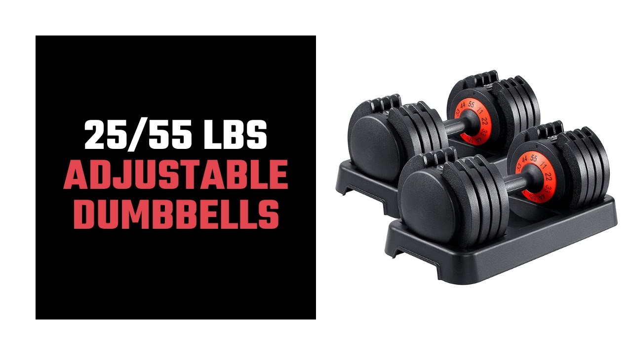 AOTOB 25/55 lbs Adjustable Dumbbells Weight for Men and Women with Anti ...