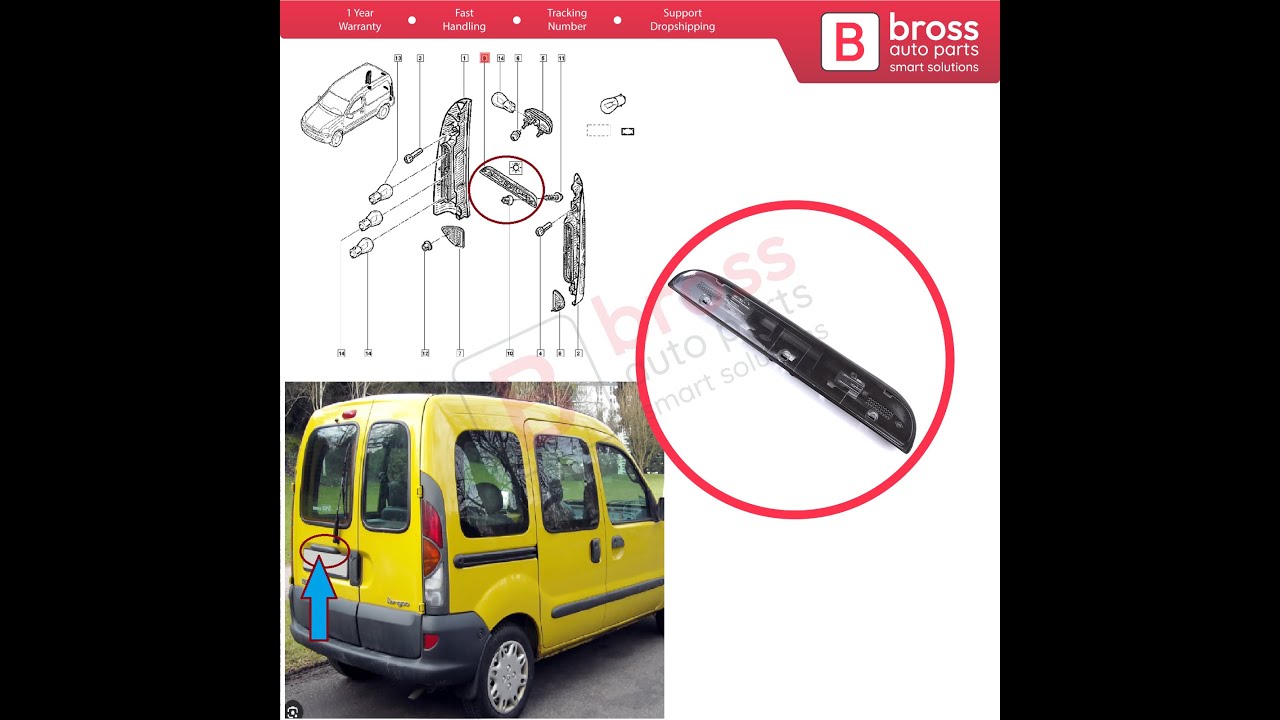 BSP1237 Rear Tailgate Number Licence Plate Lighting for Renault Kangoo ...