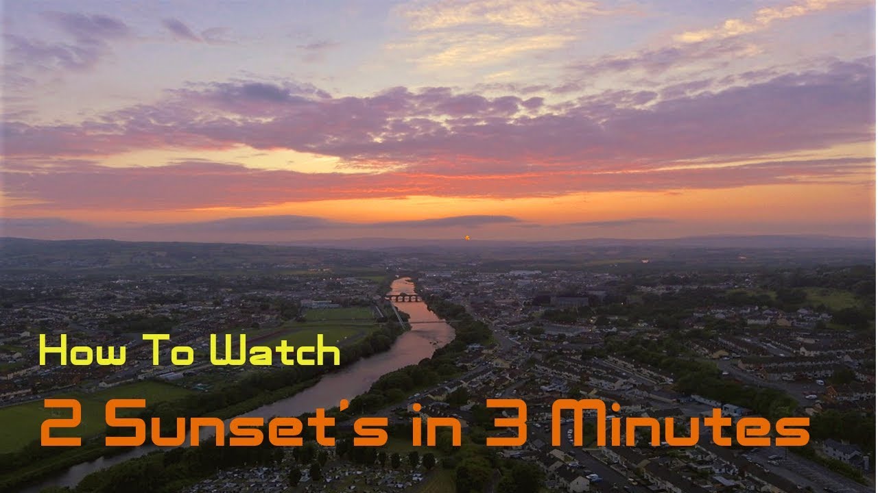 Watch the Sunset TWICE with drone!! - YouTube