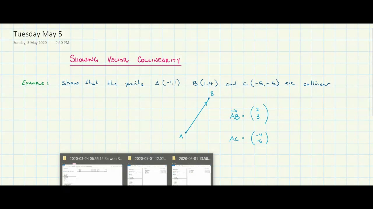 Vectors - testing for collinearity - YouTube