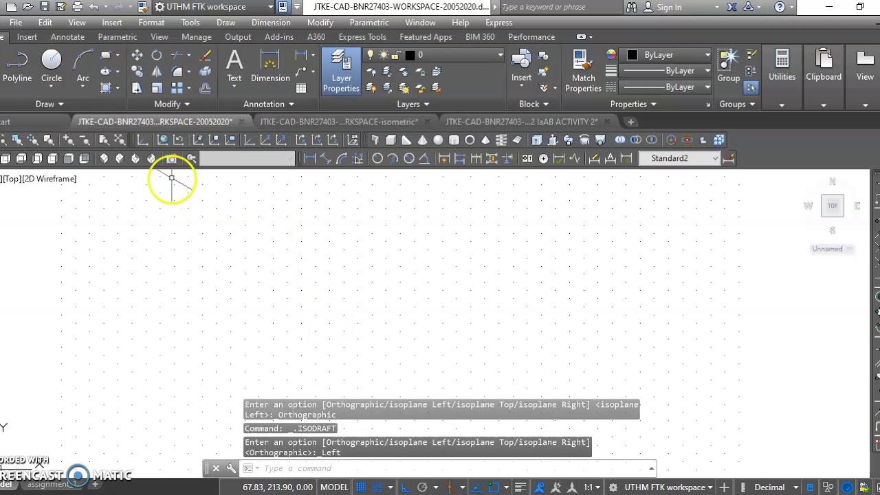 Chapter 6 Iso-plane orientation for 2-D Isometric Drawing - YouTube