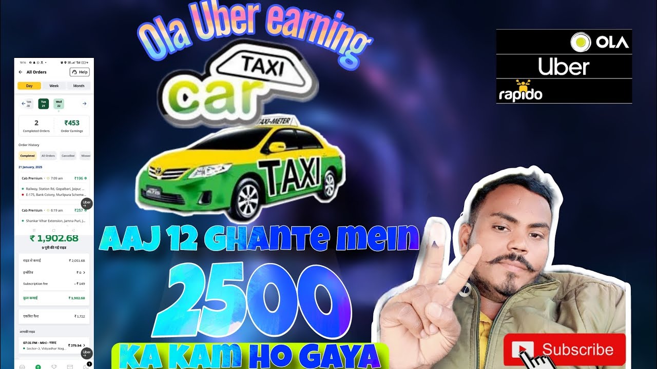 ola Uber mein 12 ghante mein 2500 ka kam ho Paya - YouTube