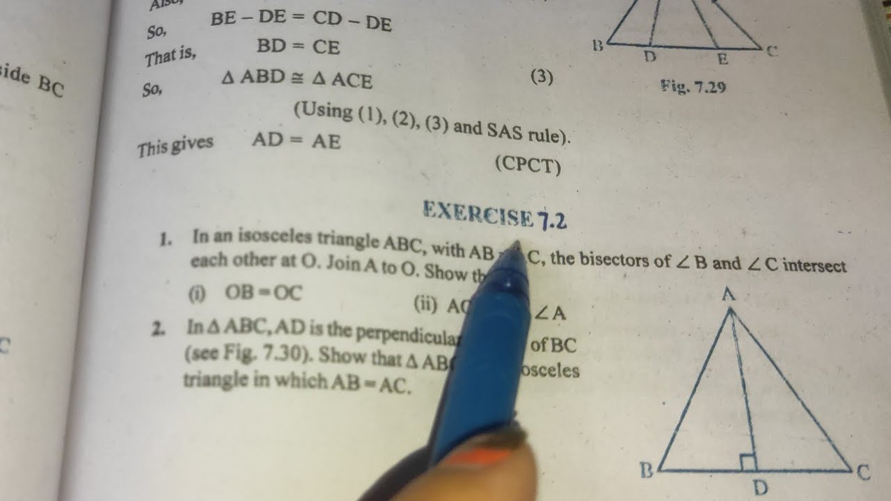Ex-7.2 Chapter -7 Triangle || Class 9th Maths - YouTube