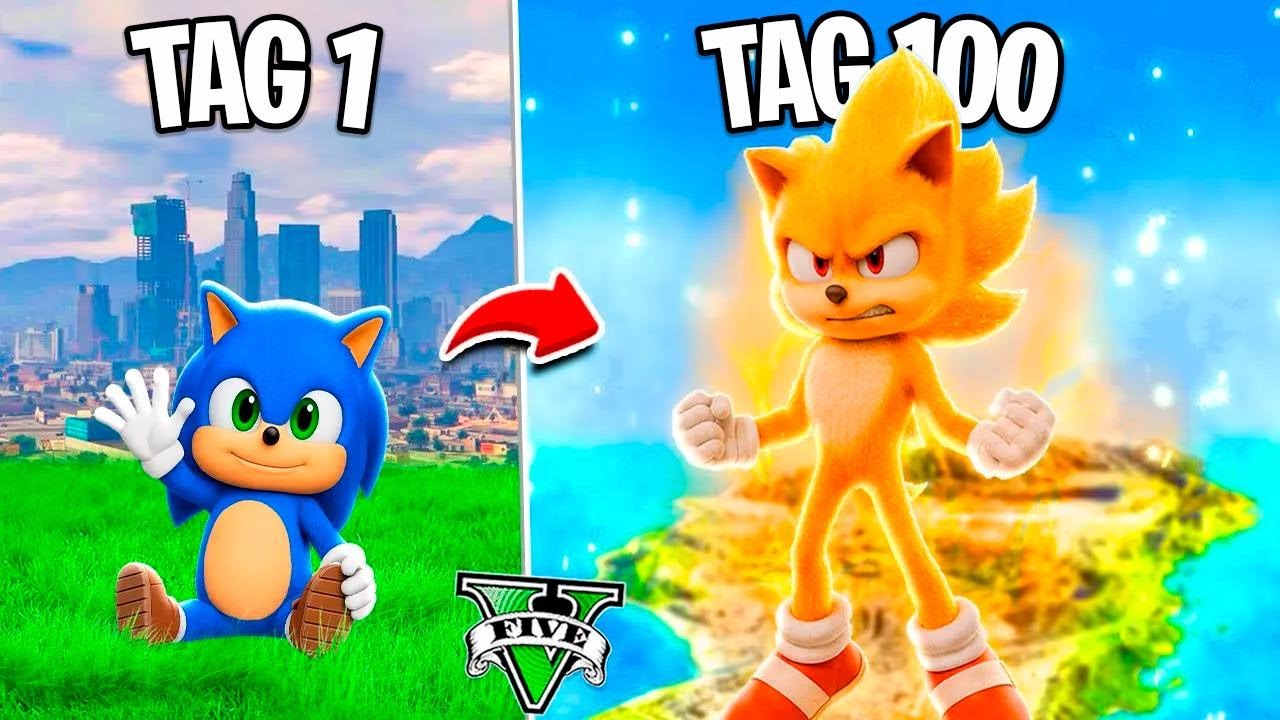 Ich habe 100 Tage als Sonic aus dem Film in GTA 5 überlebt! (Sonic ...