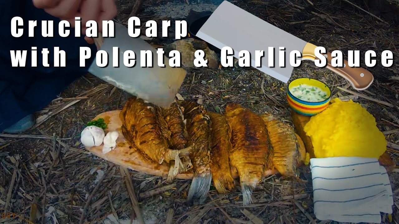 How to cook Delicious Crucian Carp with Polenta and Garlic Sauce in ...