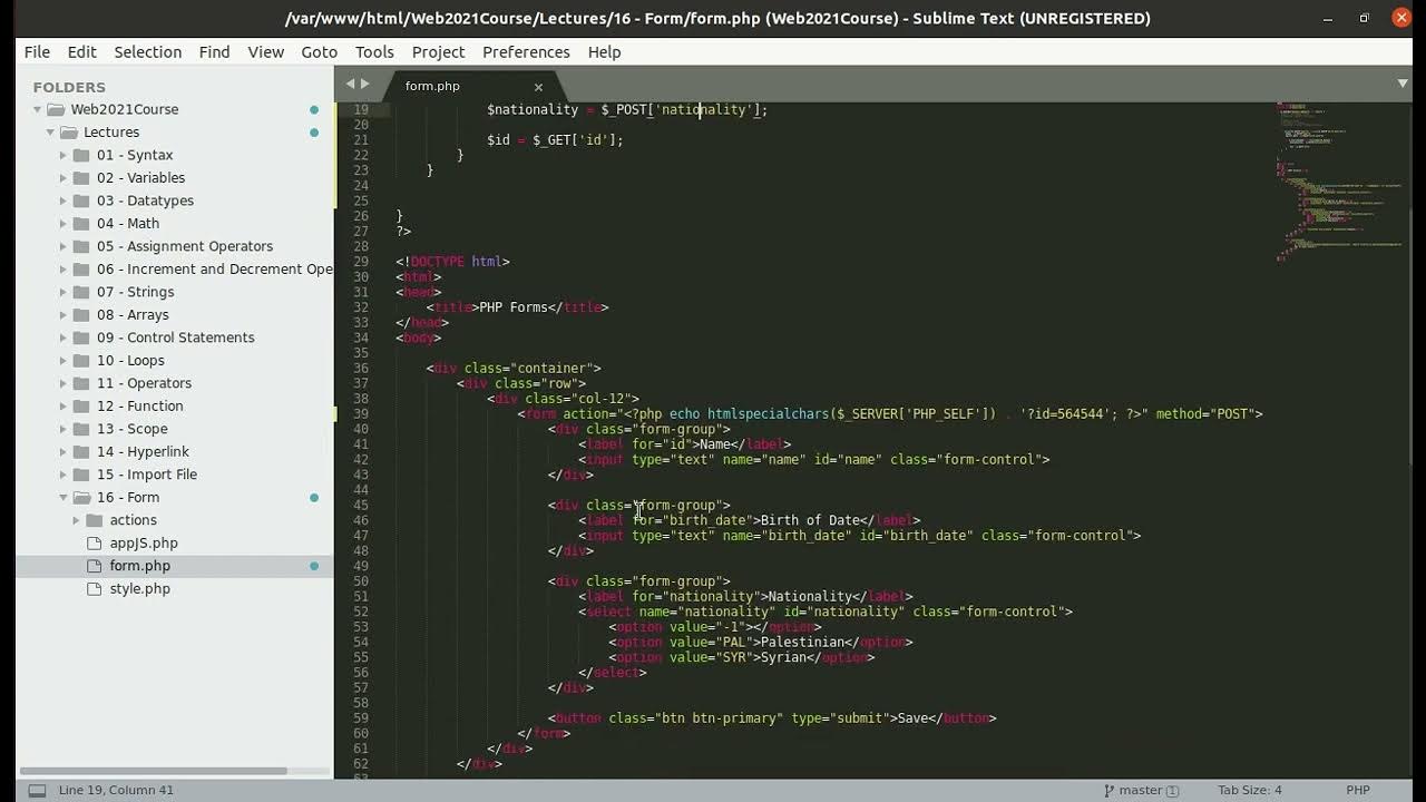 62 PHP Web Development 61 Form Form Validation - YouTube