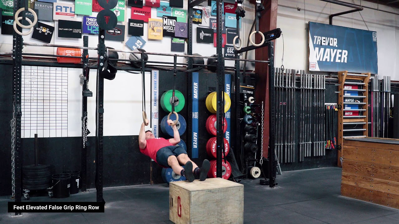 Feet Elevated False Grip Ring Row | TTT Exercise Index - YouTube
