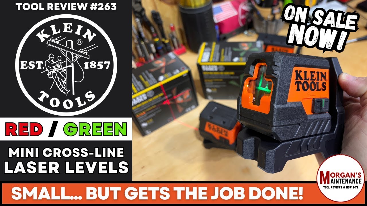 Klein Mini RED & GREEN Cross-Line Lasers | 93MCLS & 93MCLG - YouTube