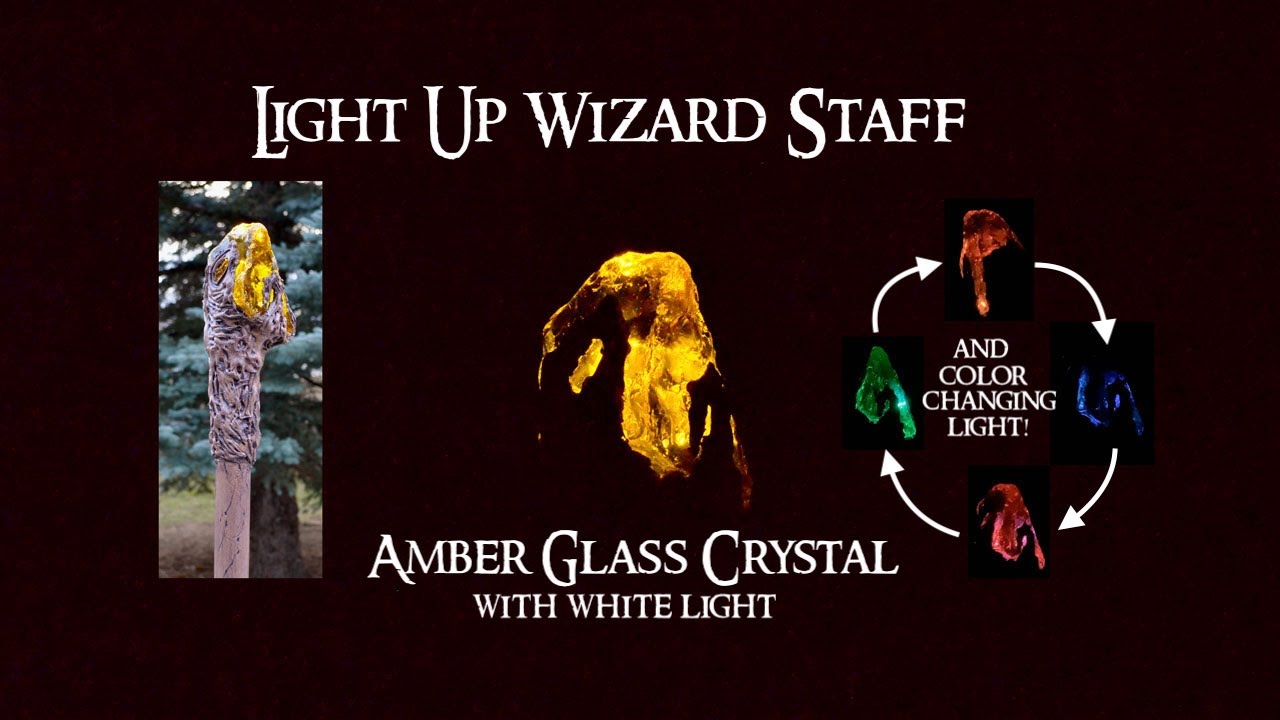 Light Up Amber Glass Crystal Wizard Staff with RGB 12/15/24 - YouTube