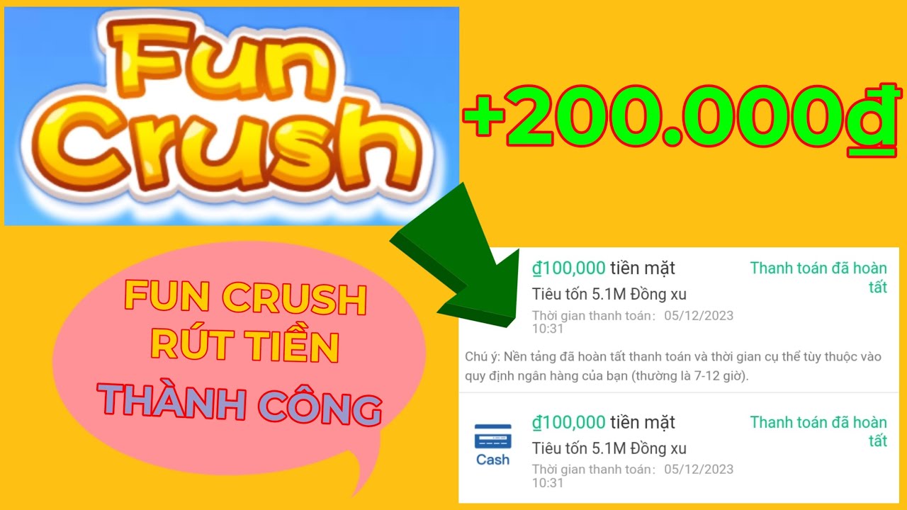 App Kiếm Tiền Online Miễn Phí 2023| Đã Rút +200.000₫ Từ FunCrush Về ATM ...