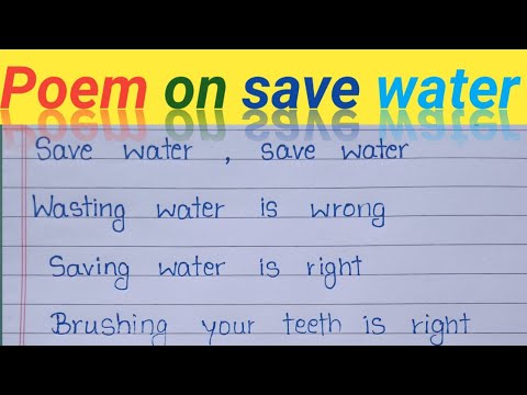 Poem on save water | Save water poem | Poem on world water day | जल ...