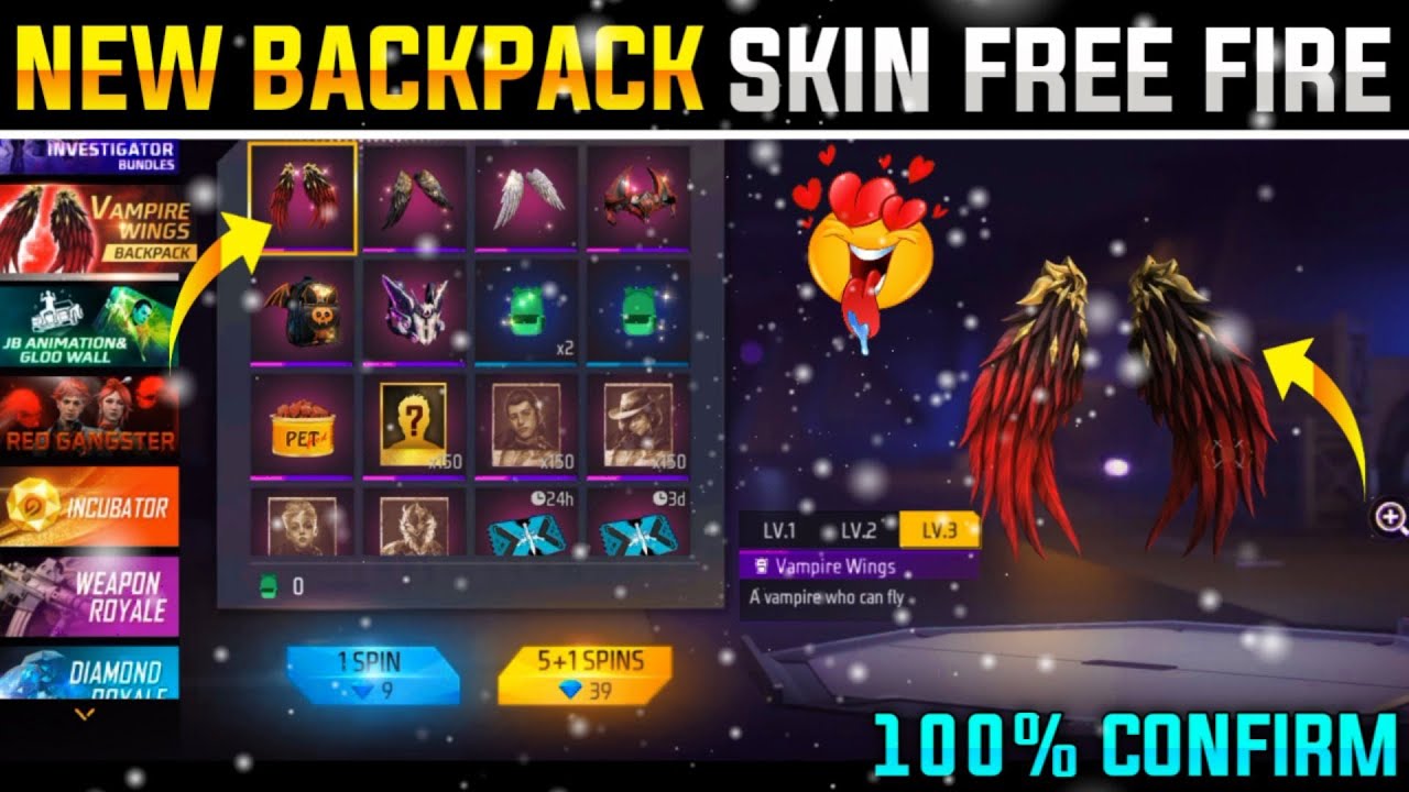 NEW BACKPACK SKIN FREE FIRE || FREE FIRE NEW BACKPACK SKIN || OB 36 ...