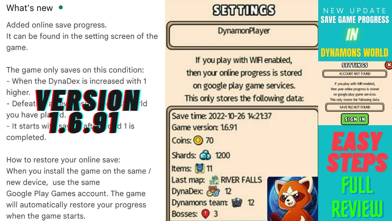 How To Save Game Progress In Dynamons World | Dynamons World Login ...