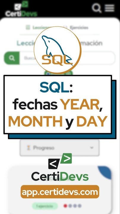SQL funciones fecha YEAR, MONTH, DAY para agrupar datos por fechas en base de datos - YouTube