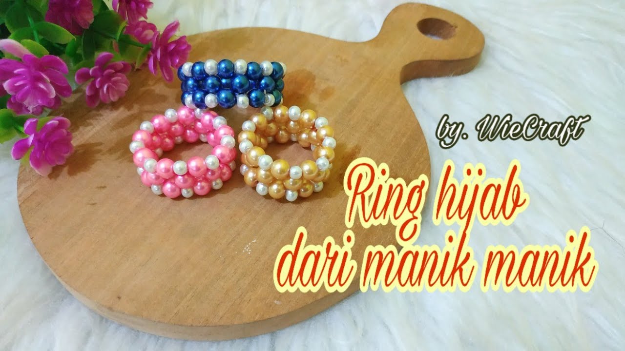 RING HIJAB DARI MANIK MANIK || HIJAB RING OF pearls - YouTube
