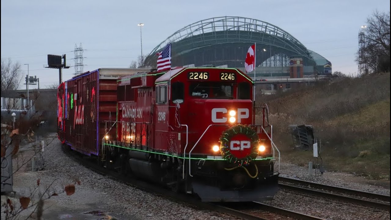 Chasing First CPKC Holiday Train Through Wisconsin - 4K 60FPS - YouTube