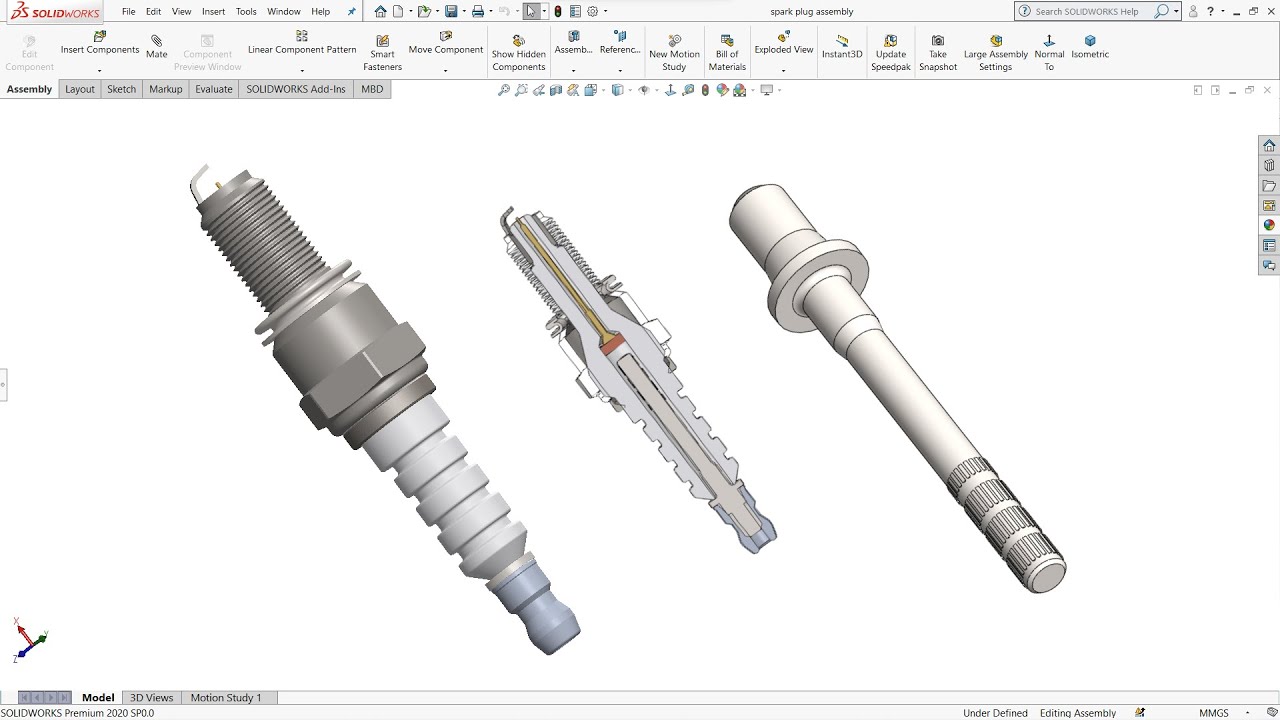 How to Design Spark Plug in Solidworks #Part3 #sparkplug #solidworks # ...