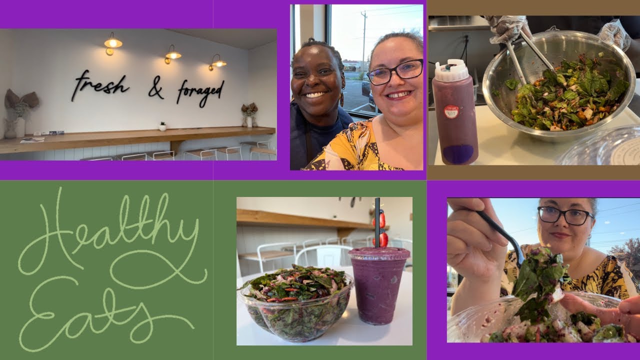 FRESH & FORAGED - Trying healthy options 🥗 in Spokane, WA 🍓🫐 먹방 - YouTube