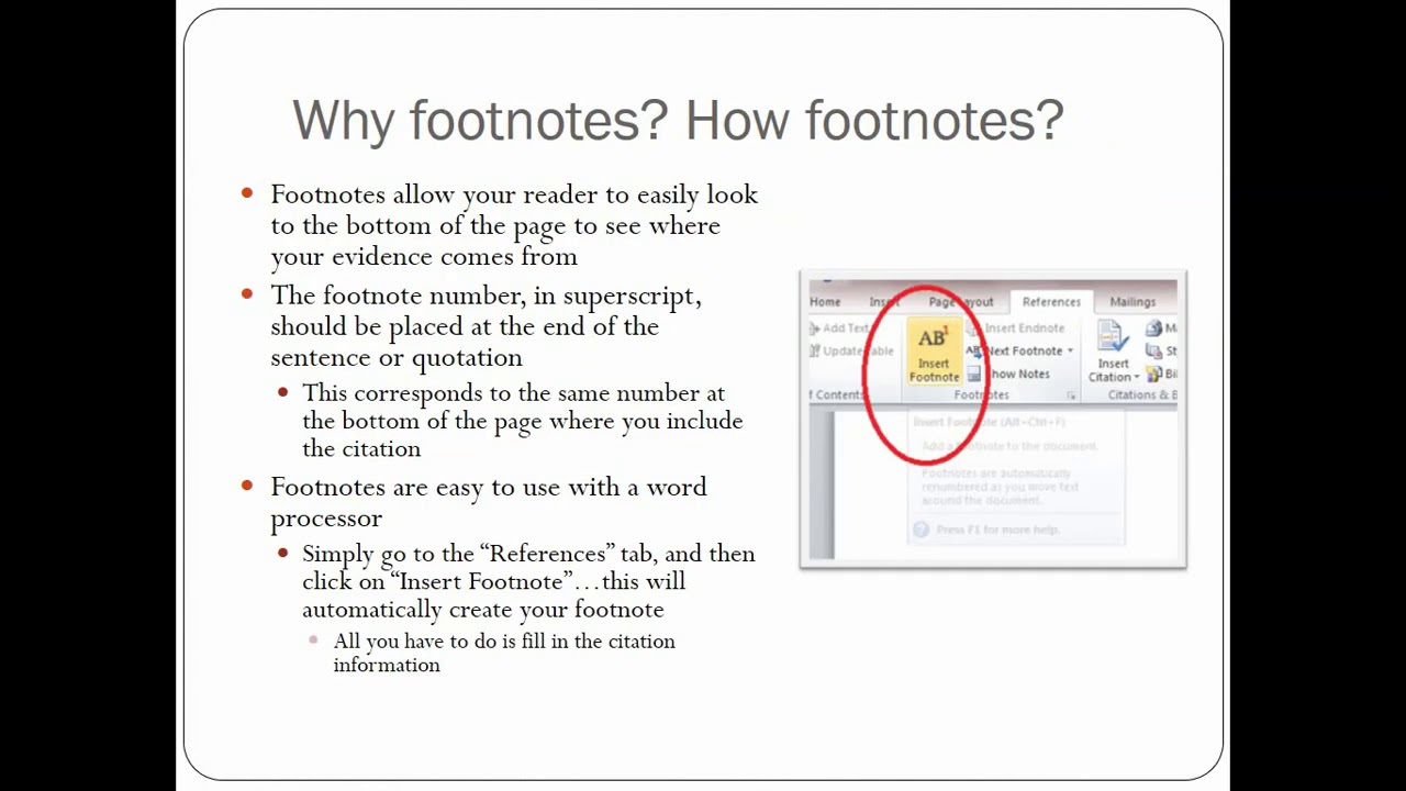 How to Cite Evidence Using Footnotes - YouTube