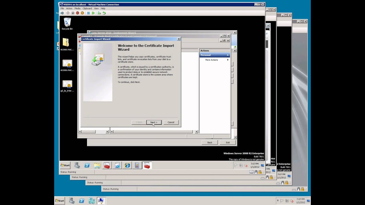 Configuring Lync Access Edge on vserv4 Stage 3B - YouTube