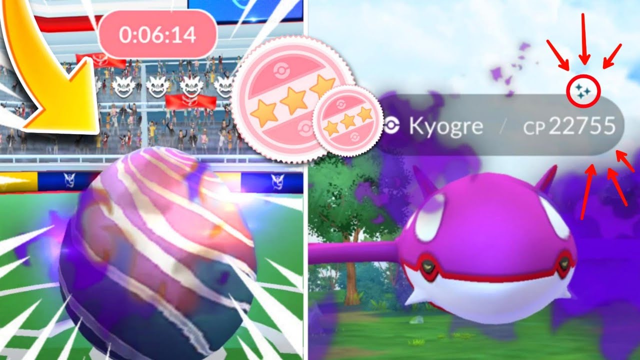 😳 World's First Shiny Shadow Kyogre Raid + Almost 100iv Shadow Kyogre ...