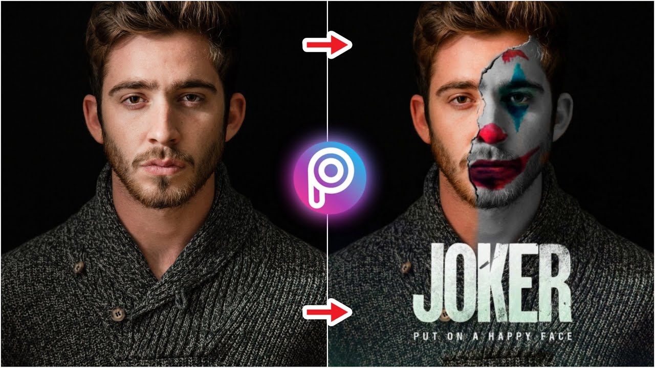 Joker Transformation | Picsart photo editing tutorials || Joker ...