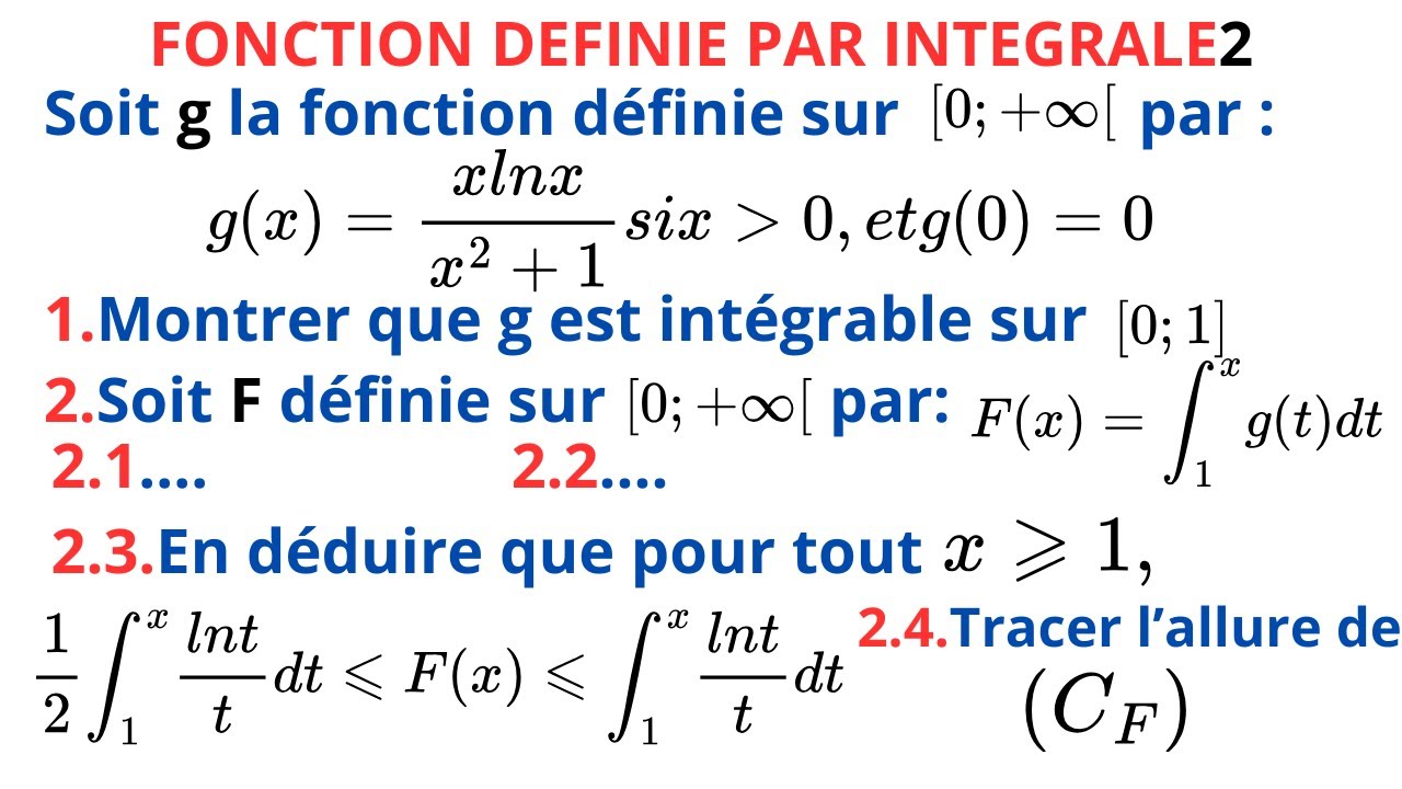 ETUDE D'UNE FONCTION DEFINIE PAR UNE INTEGRALE 2 | Terminale ...