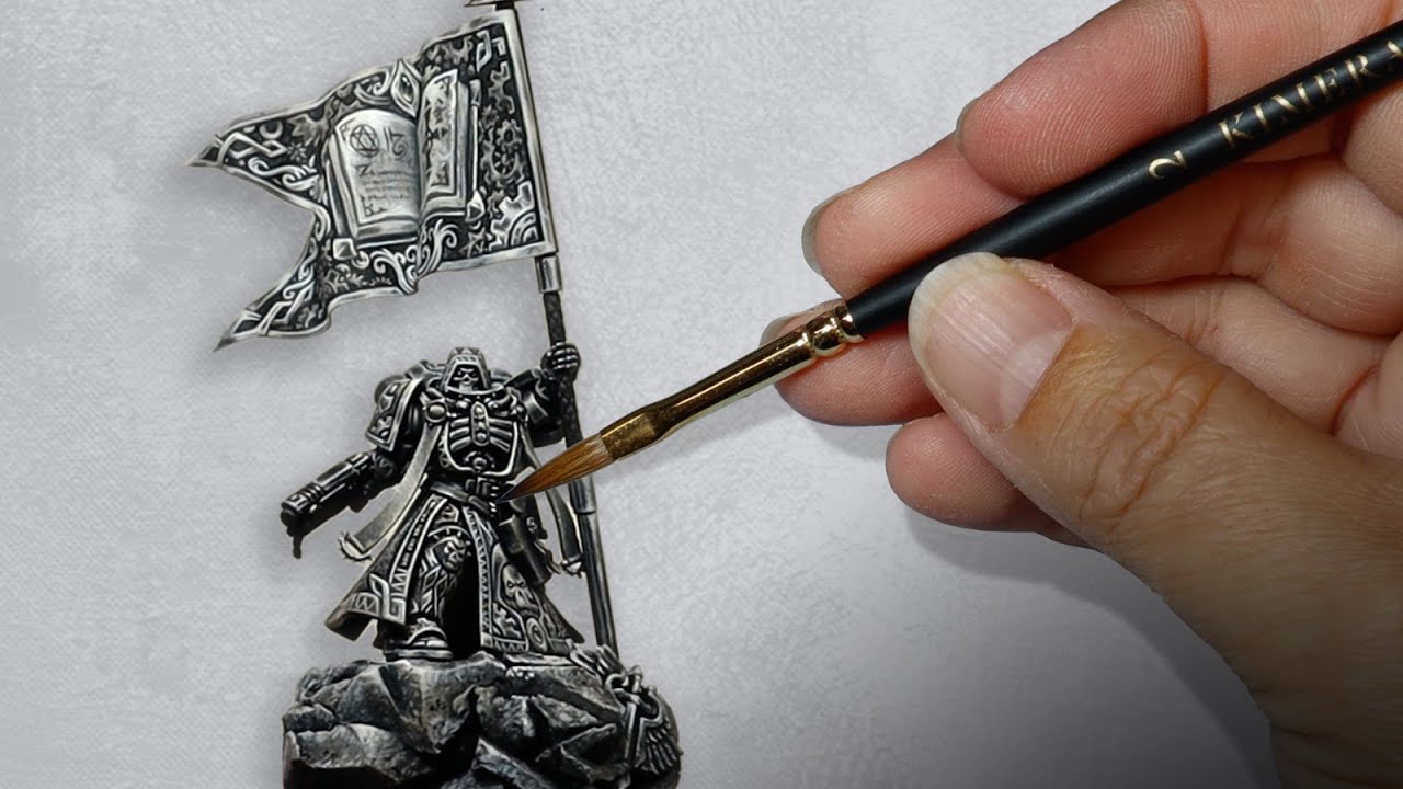 TIME LAPSE of all the FREEHAND on this miniature in 10 minutes - YouTube