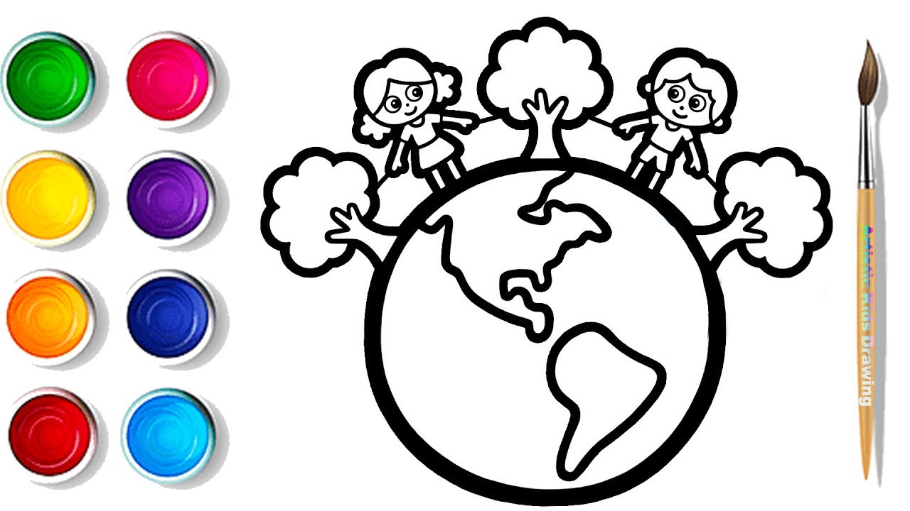 earth day drawing for kids | how to draw earth for kids - YouTube