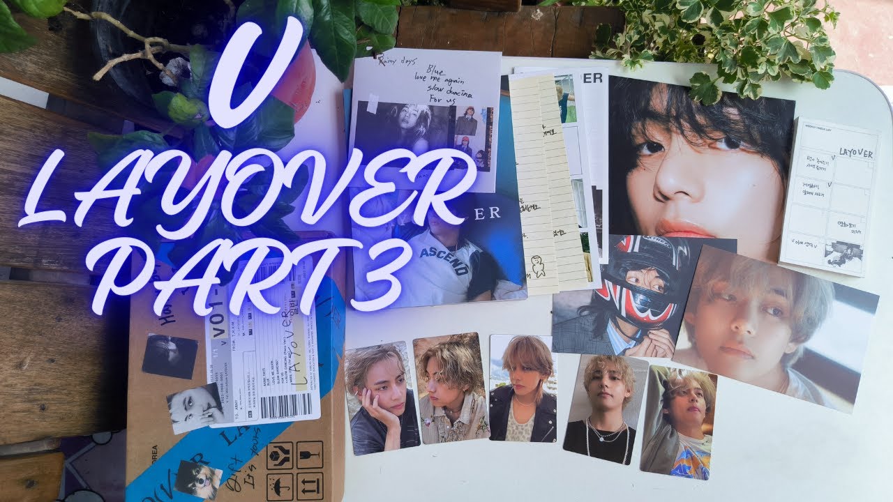BTS V LAYOVER ALBUM SET UNBOXING Part 3 (Blue Version)/ BTS Merch - YouTube