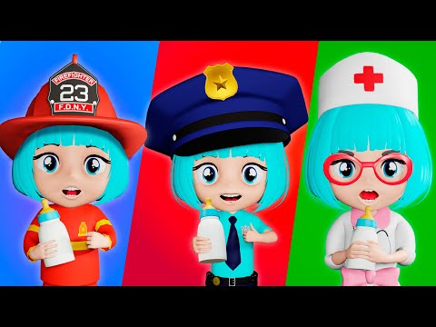 Baby PoliceGirl Song 👮‍♂️ 🚓 🚨 | Kids Songs and Nursery Rhymes | Lights Kids 3D