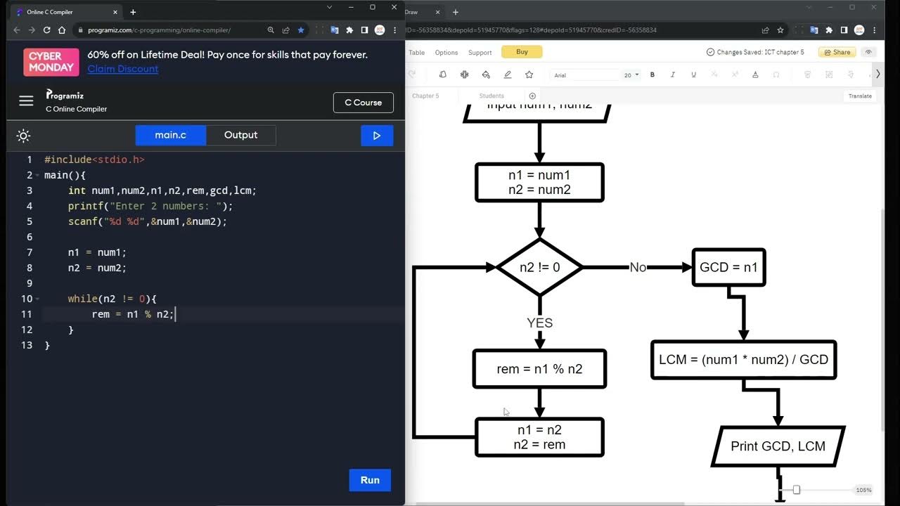 গ.সা.গু ও ল.সা.গু নির্ণয় - সি প্রোগ্রাম | GCD & LCM - C program | Chapter 5 C programming | HSC ...