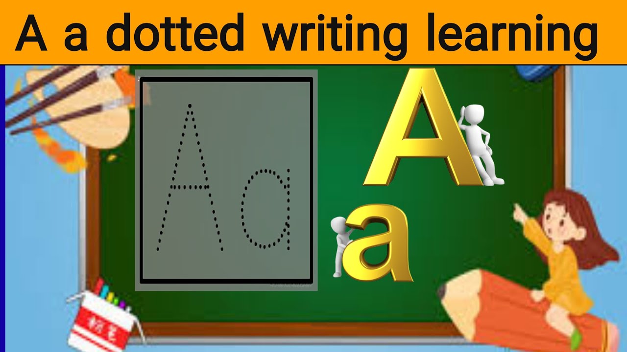 A a dotted writing and learning | a for apple | dotted alphabet | KLS ...
