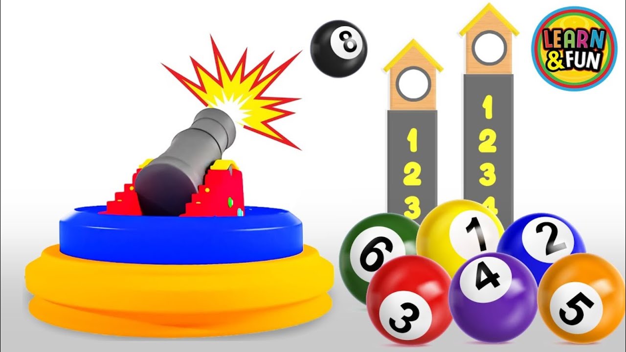 Learn Numbers With Canon Balls | 1-10 Counting - YouTube