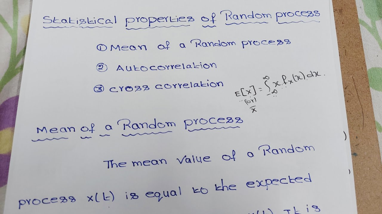 Statistical Properties of a Random Process - YouTube