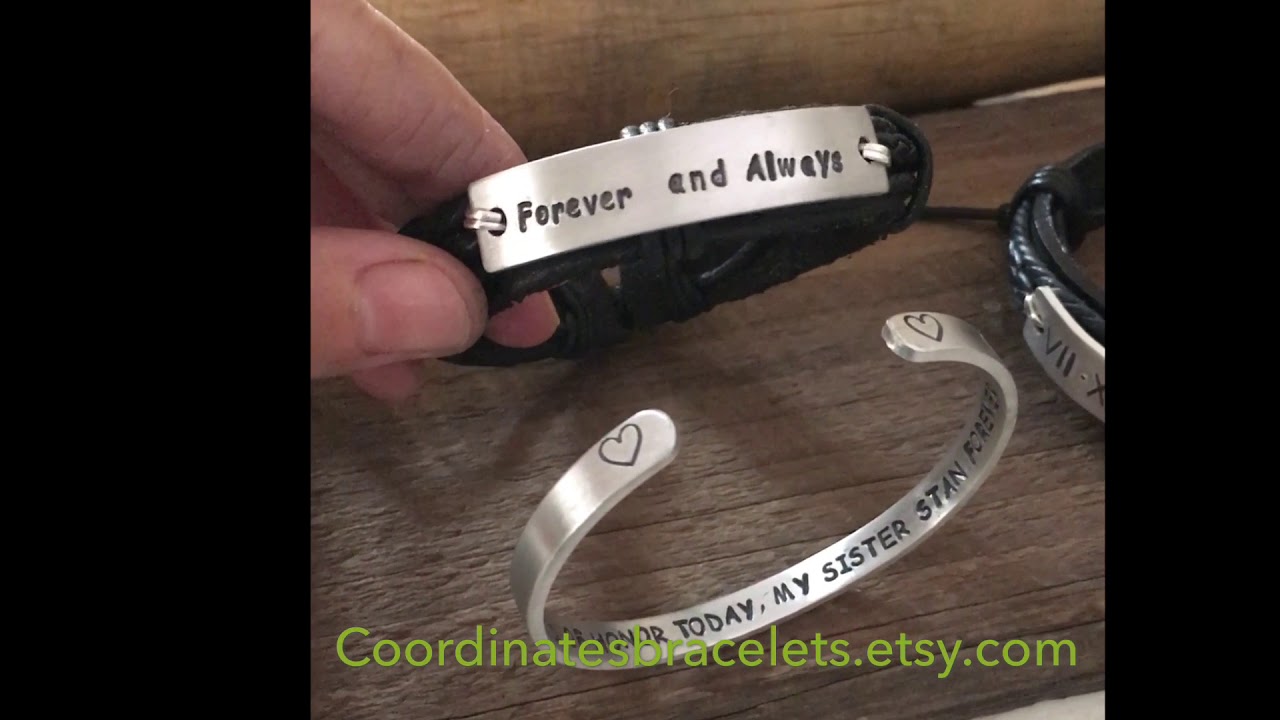 Couple bracelets silver personalized bracelets for boyfriend and ...