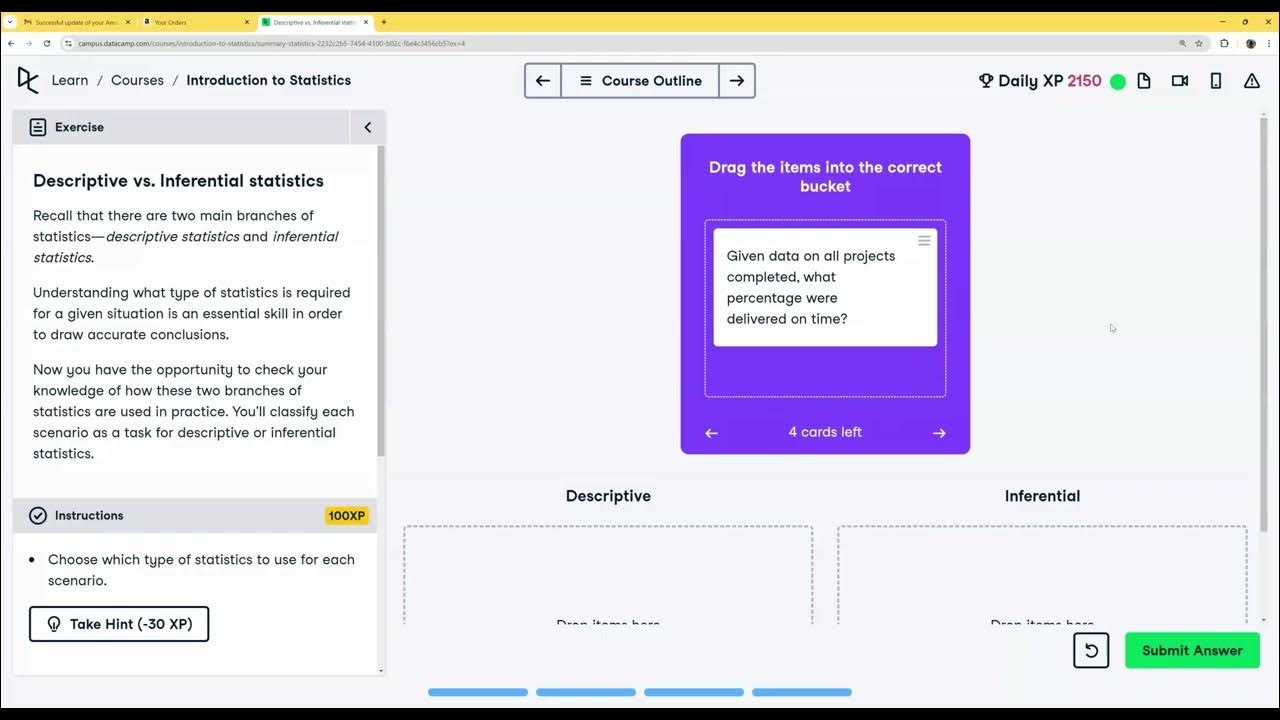 MMDT Learn with DataCamp: Course 4: Module 1- Intro to Statistics - YouTube