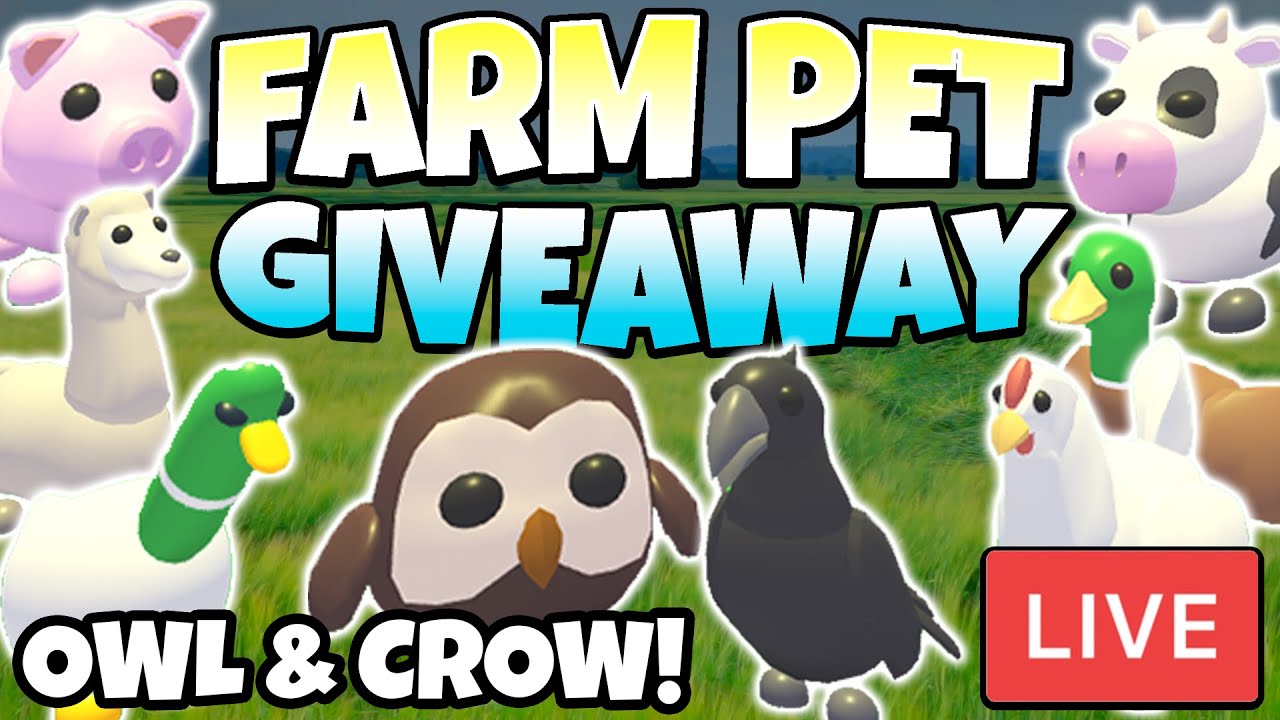 Adopt Me 🎁 *CROW & OWL* FARM PETS GIVEAWAY - RadDadZen - YouTube