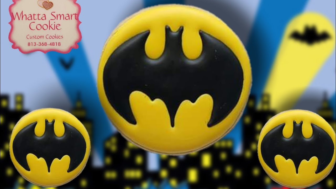 How to decorate a Batman inspired sugar cookie - YouTube
