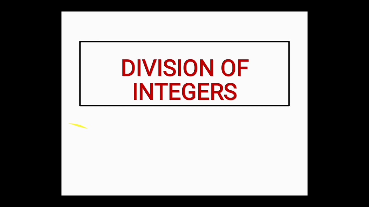 Division of Integers - YouTube