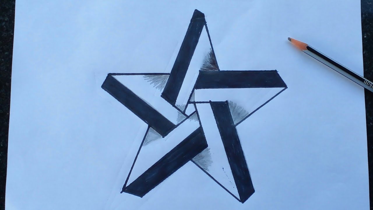 Impossible 3d Star|How To Draw Impossible 3d Star Step By Step - YouTube