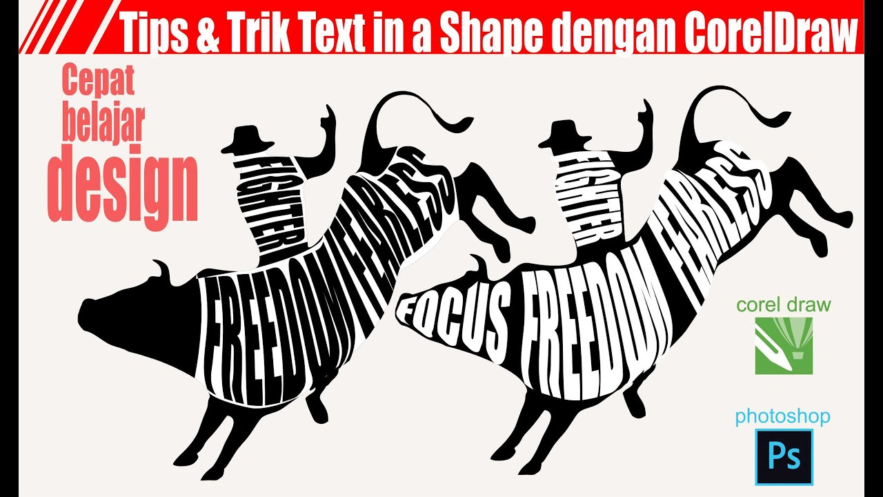 Tips & Trik Text in a Shape tutorial dengan CorelDraw - YouTube