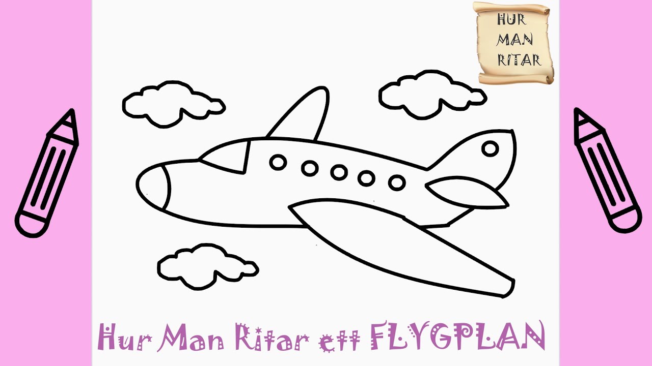 Hur man ritar ett FLYGPLAN | Rita Det Själv | Lär dig att rita enkelt ...