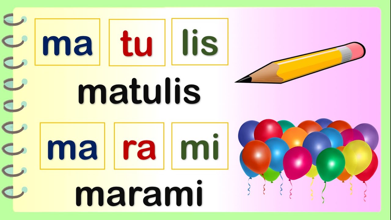 Matutong Magbasa Pagbabasa ng mga salitang may tatlong pantig Matutong ...
