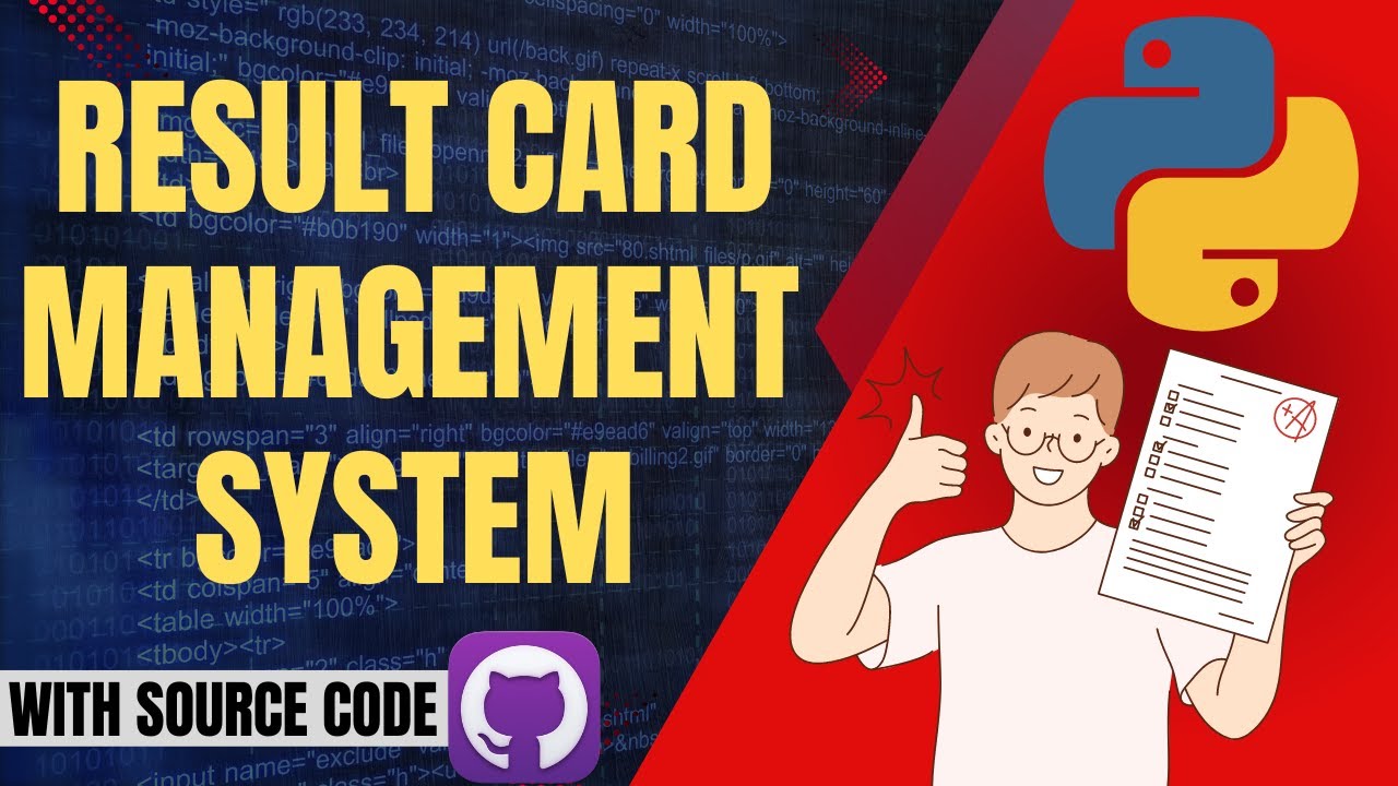 Python Projects | Student Result Card Management System in Python Tkinter | Urdu/Hindi - YouTube